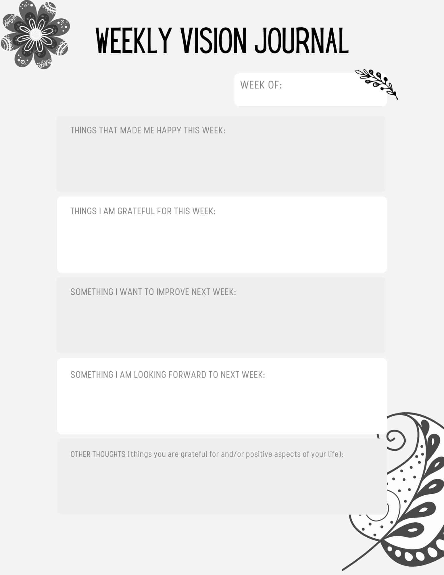Free Vision Board Planner Worksheets 2024 - On Your Journey