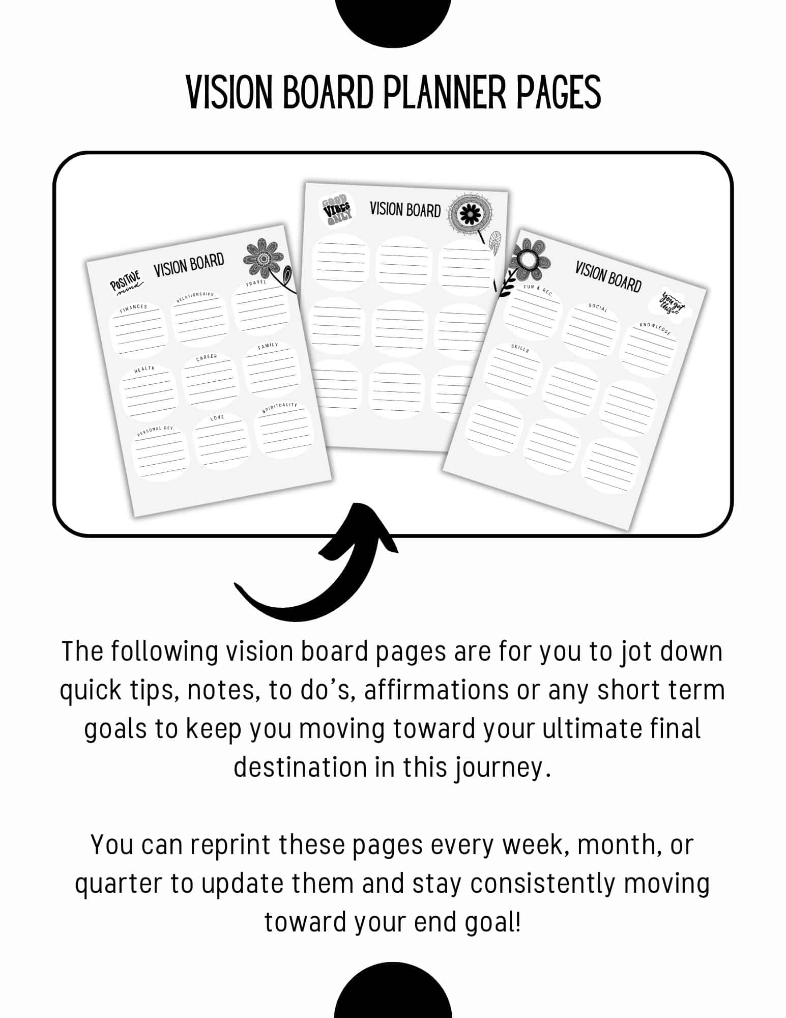 Free Vision Board Planner Worksheets 2024 - On Your Journey