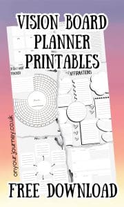 Free Vision Board Planner Worksheets 2024 - On Your Journey